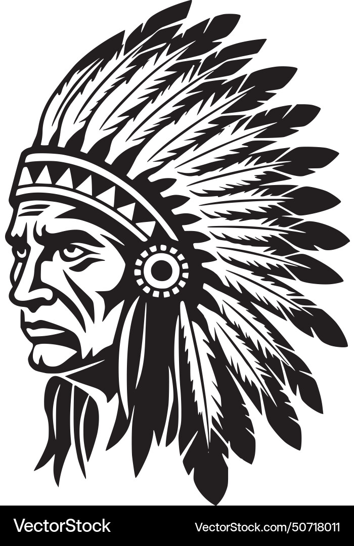 Indian chief - minimalist and simple silhouette Vector Image
