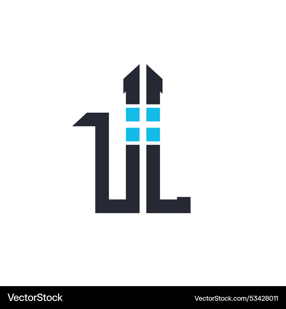 Initials ul house logo design creative letter Vector Image