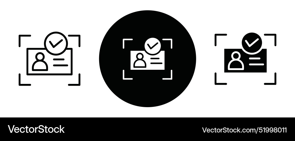 Kyc outline icon collection or set thin line Vector Image