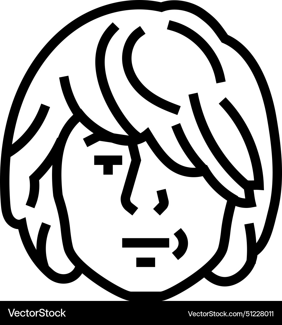 Male emo avatar line icon Royalty Free Vector Image