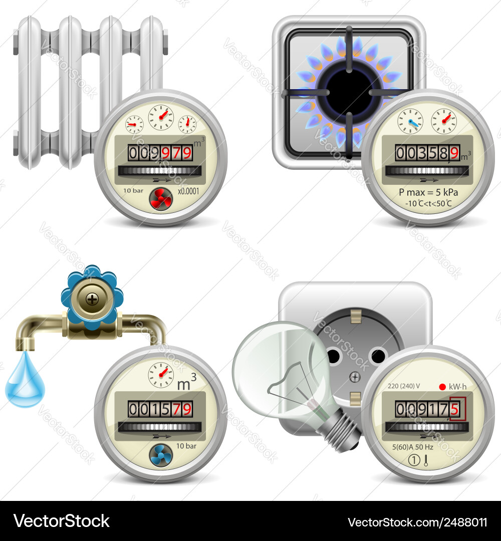 Meter icons Royalty Free Vector Image - VectorStock