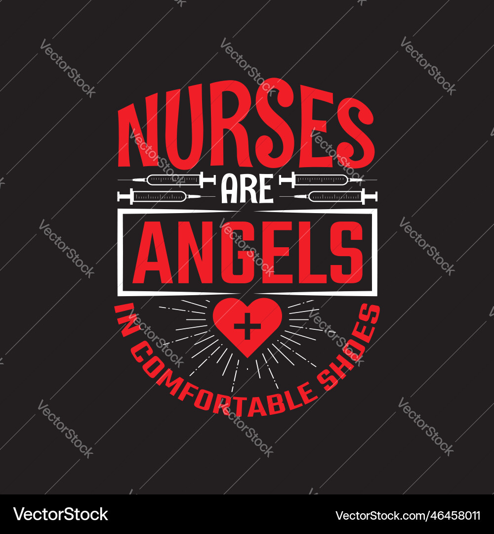 Nurse typographic slogan design Royalty Free Vector Image