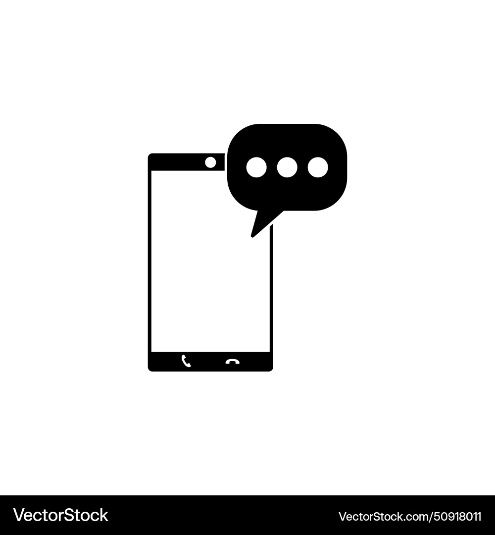 Phone message sms flat icon Royalty Free Vector Image