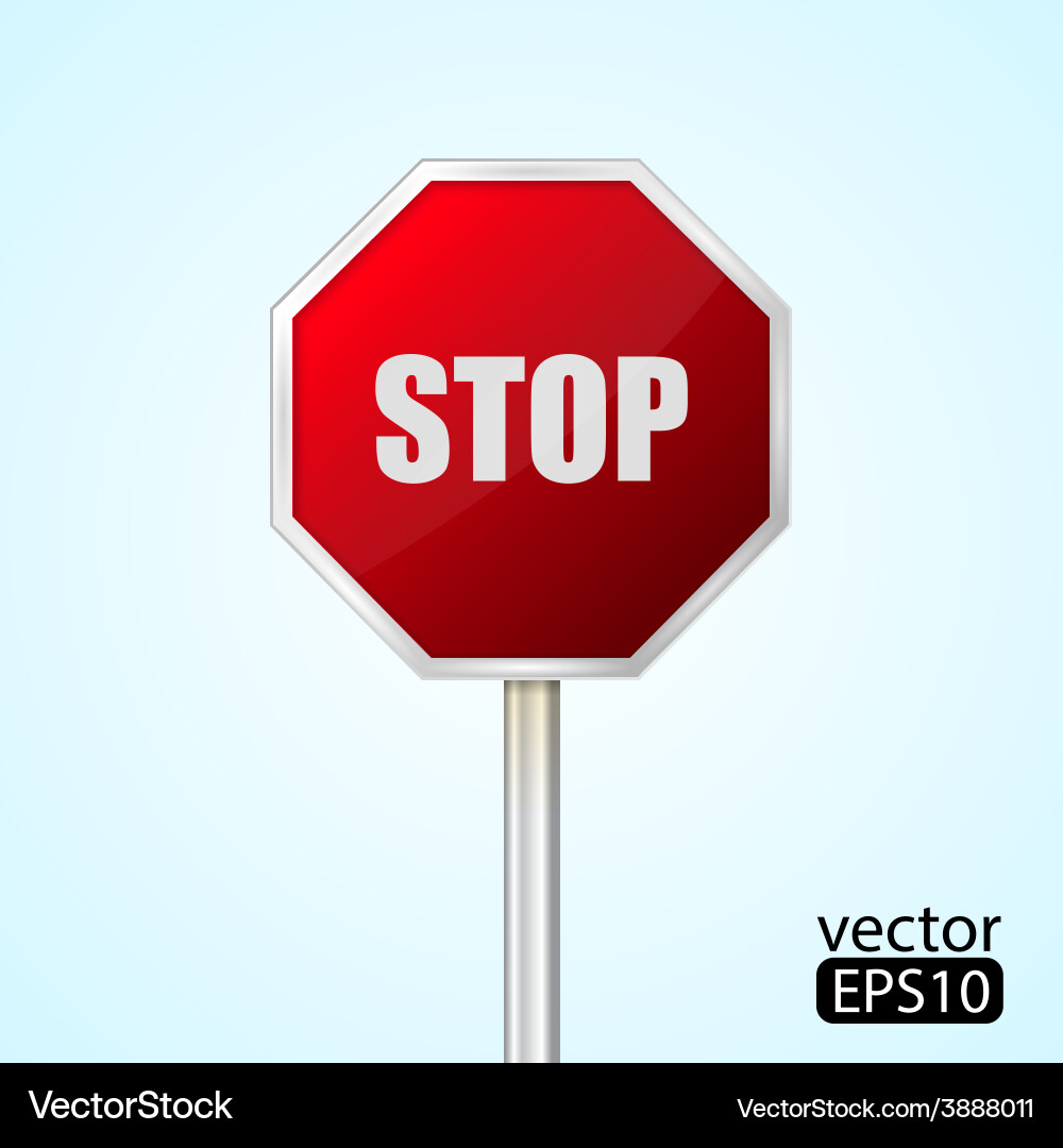Stop sign Royalty Free Vector Image - VectorStock