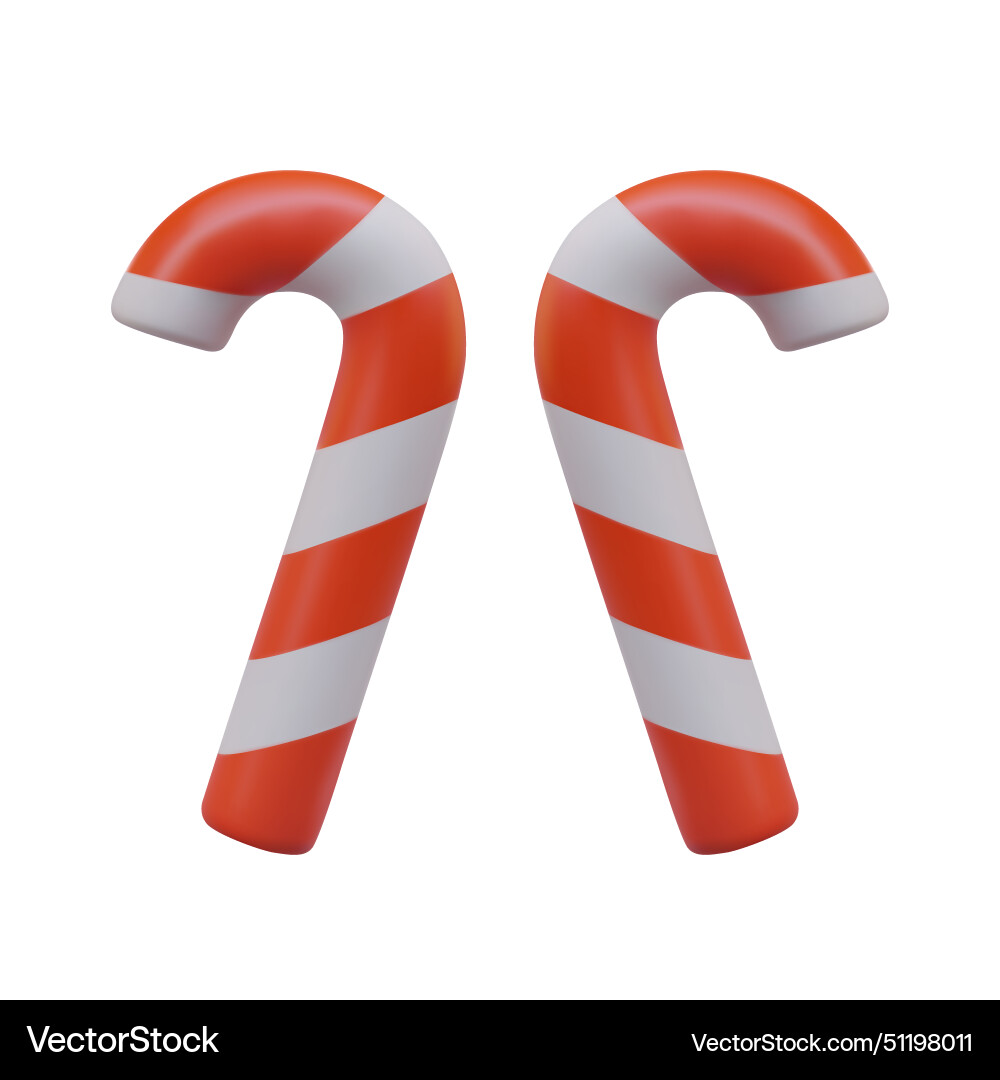 Striped realistic candy canes traditional sweets Vector Image