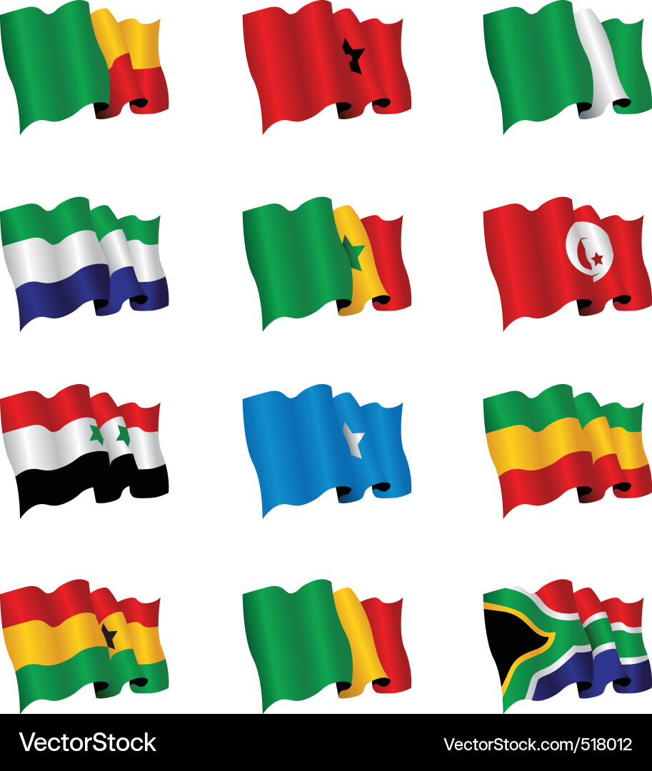 African flags Royalty Free Vector Image - VectorStock