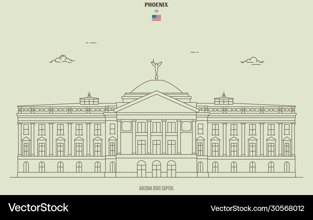 Arizona State Capitol, Phoenix Royalty Free Vector Image