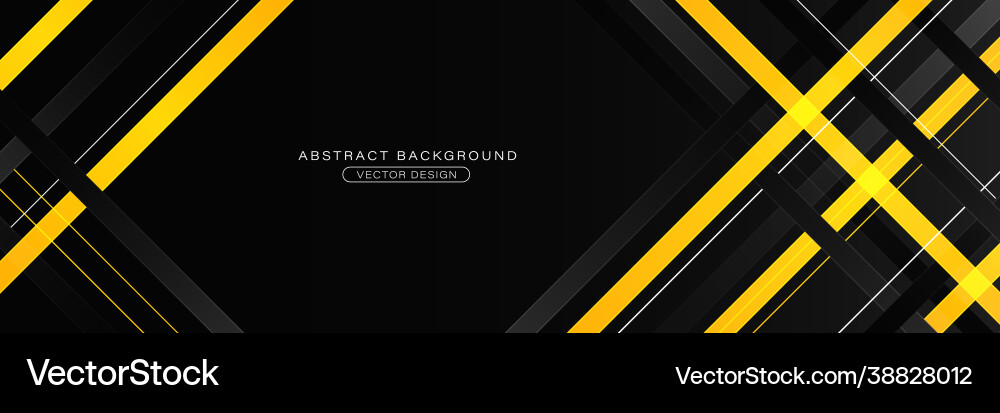 Black and yellow abstract stripes horizontal Vector Image