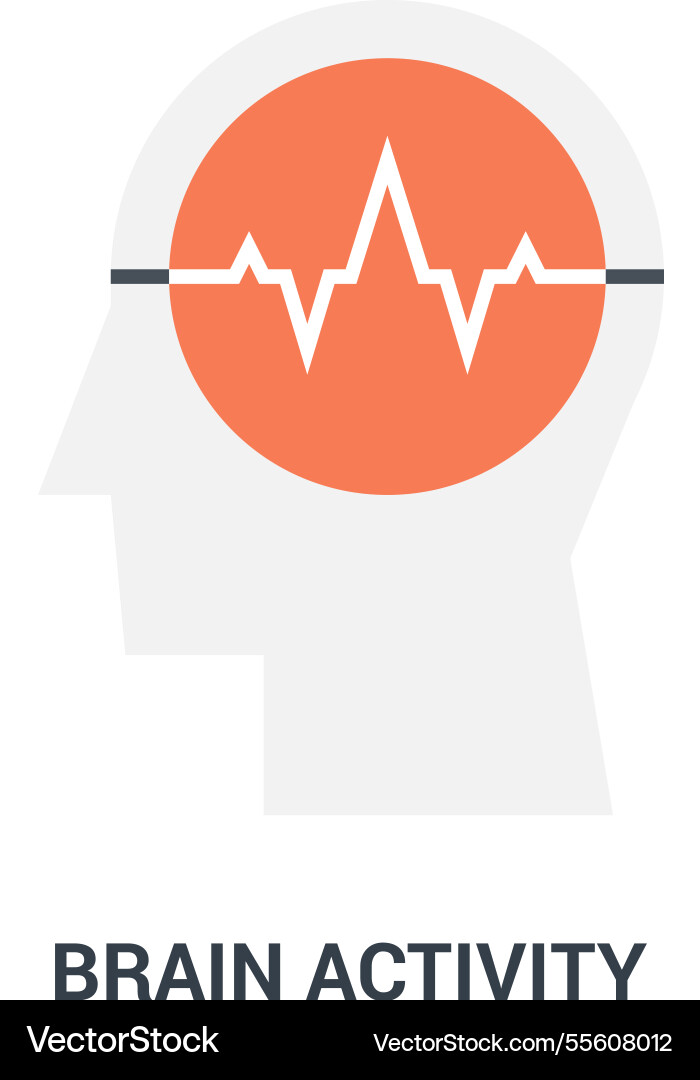 Brain activity icon concept Royalty Free Vector Image