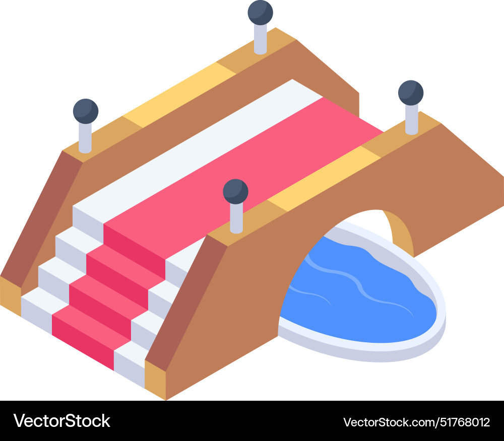 Check out this isometric icon of river bridge Vector Image