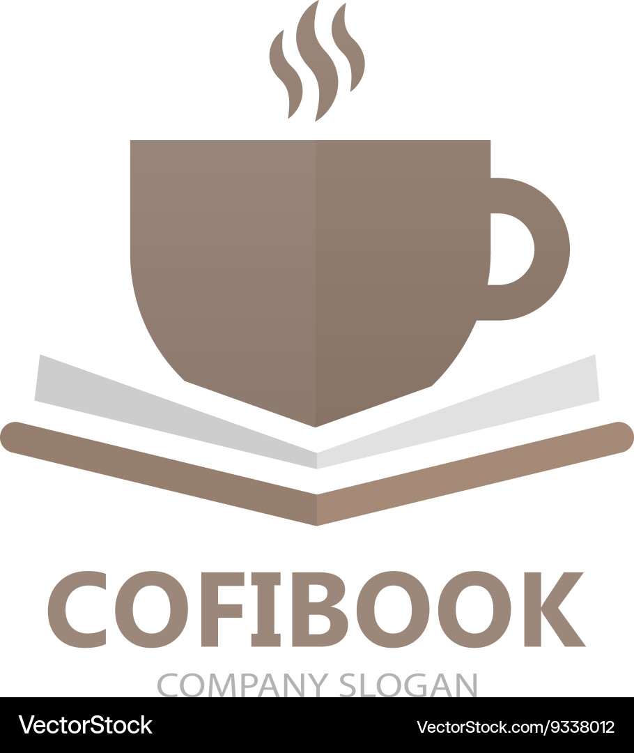 Coffee & Book Logo Royalty Free Vector Image