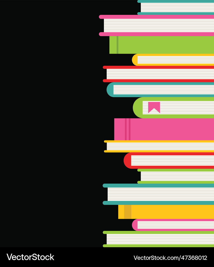Colorful Book Stack Background Royalty Free Vector Image