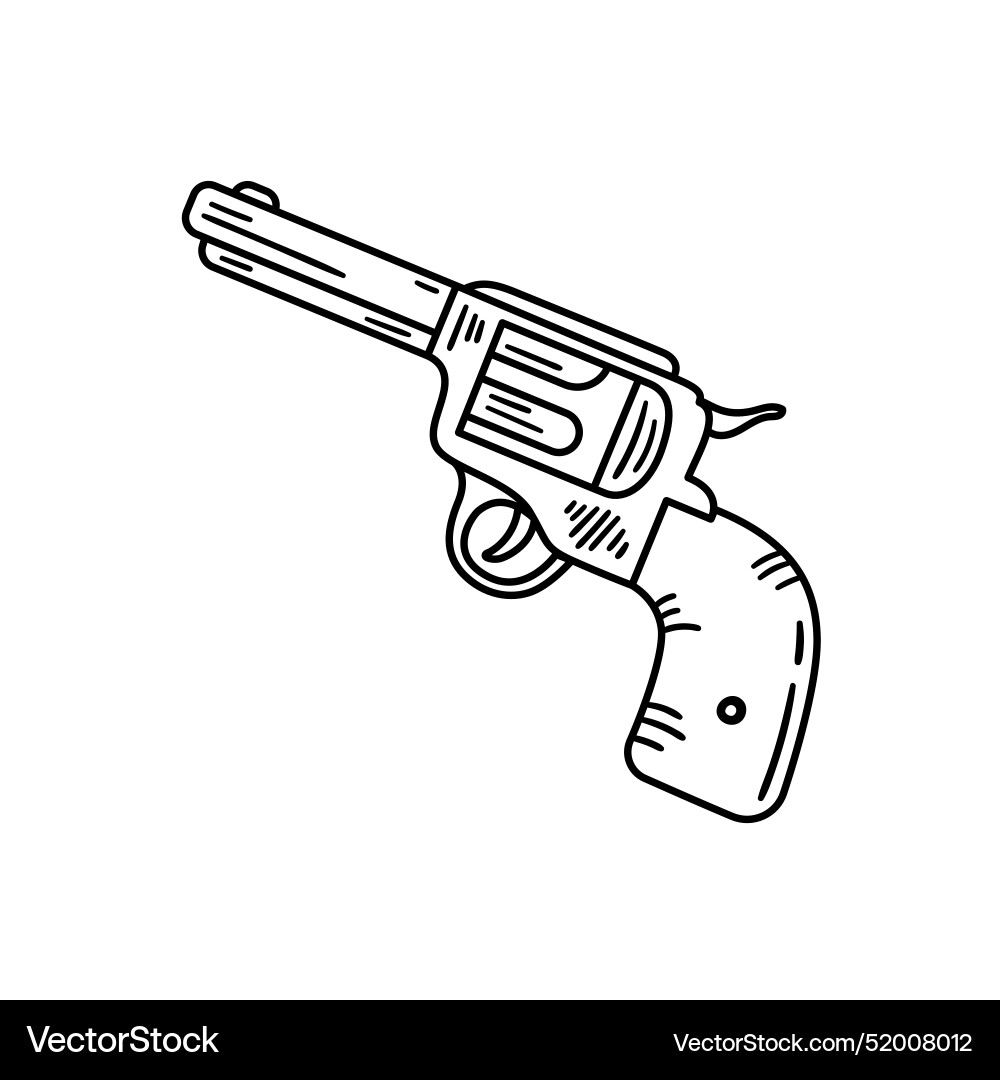 Cowboy gun in sketch style Royalty Free Vector Image
