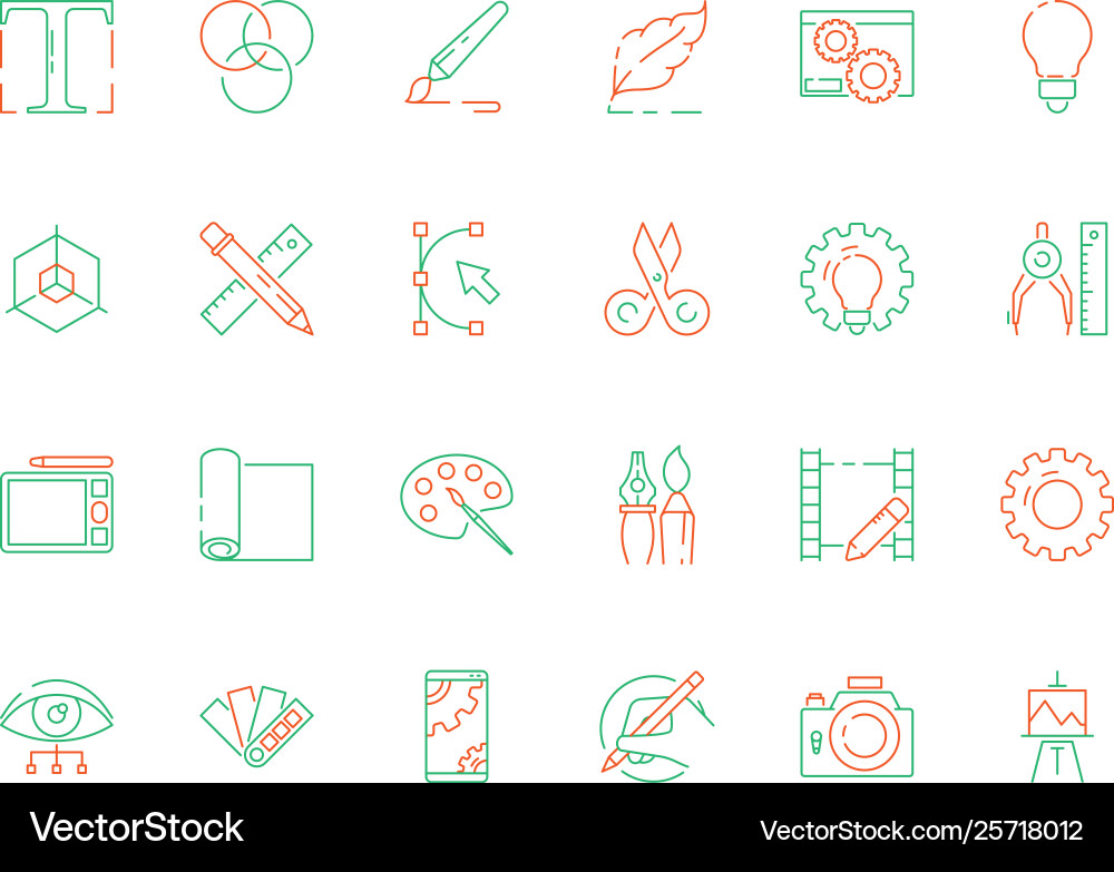 Design tools icon code web designs artist items Vector Image
