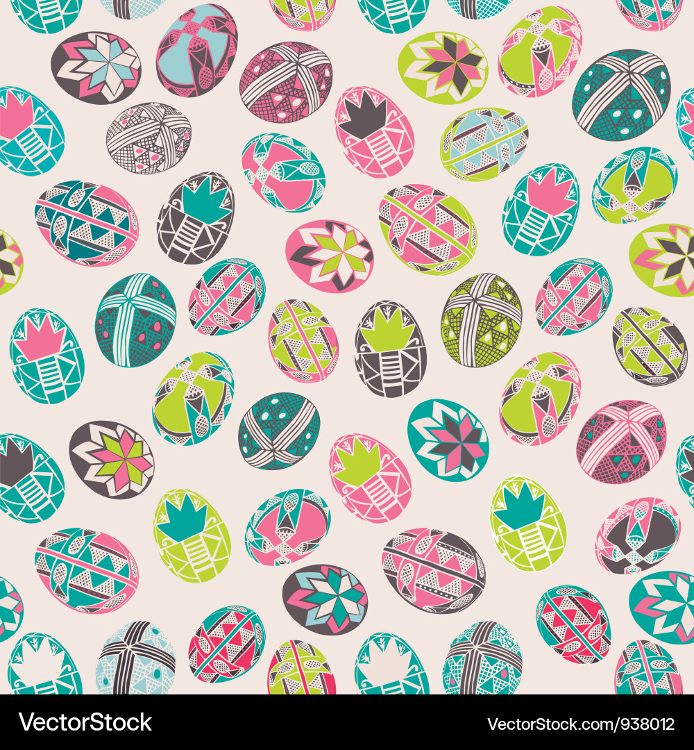 Doodle easter background pattern Royalty Free Vector Image