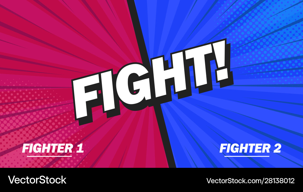 Fight background poster comic speech bubble Vector Image