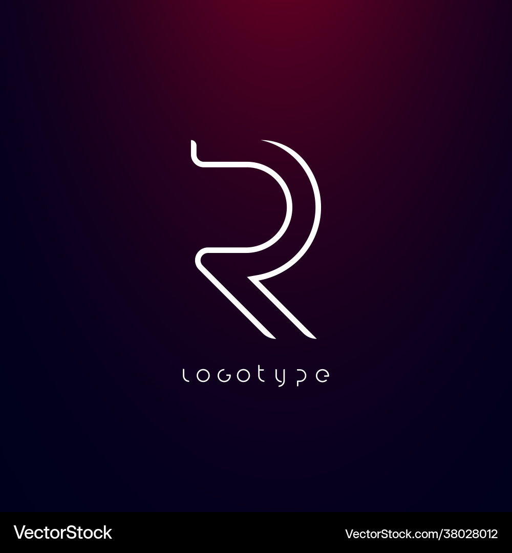 Futuristic R Monogram Royalty Free Vector Image