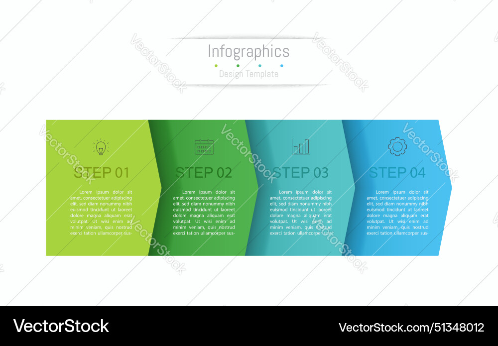 Infographic 4 options design elements Royalty Free Vector