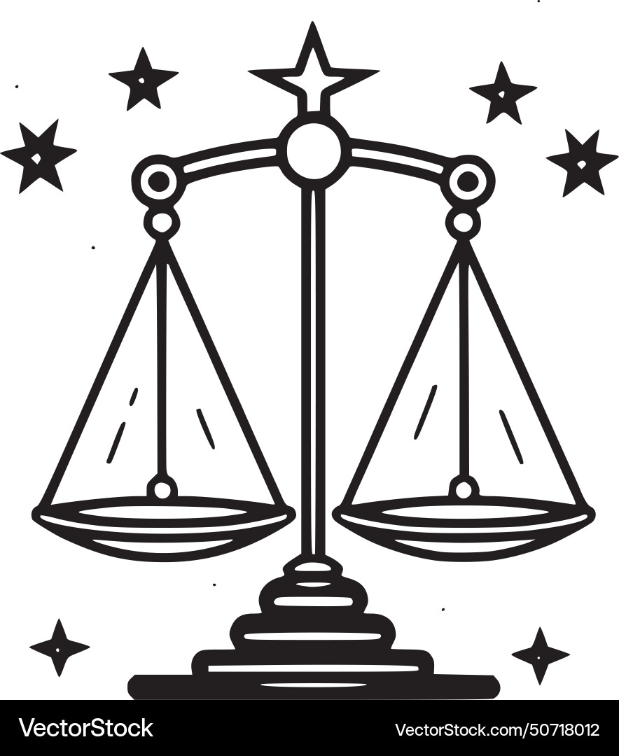 Justice - black and white isolated icon Royalty Free Vector