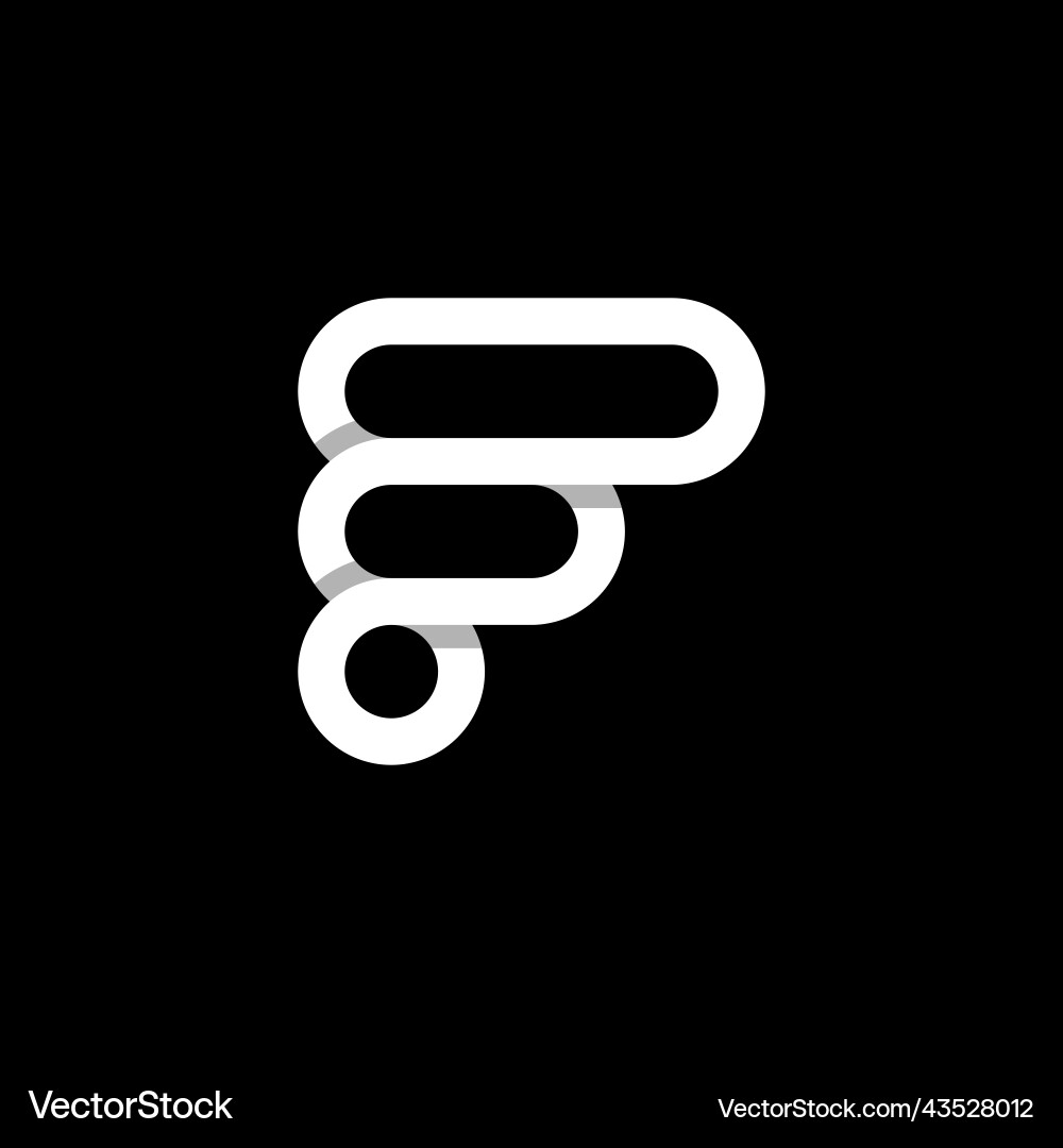 Letter f monogram with overlapping line logo Vector Image