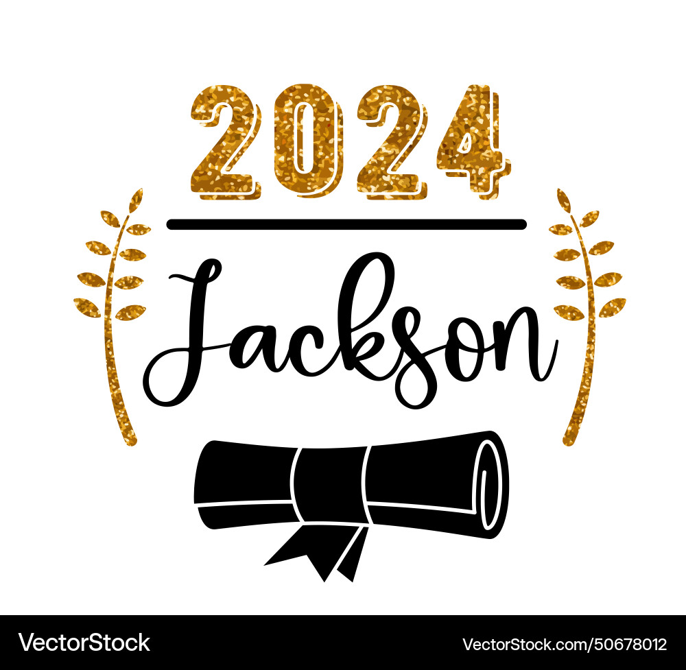 Lettering template for a graduate 2024 Royalty Free Vector