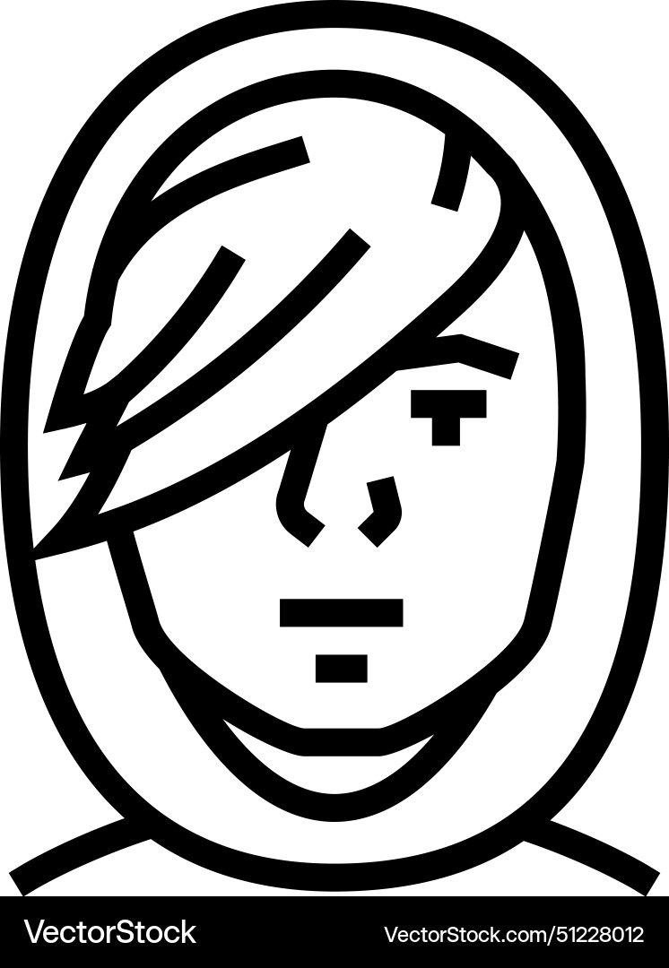Male avatar emo line icon Lizenzfreies Vektorbild