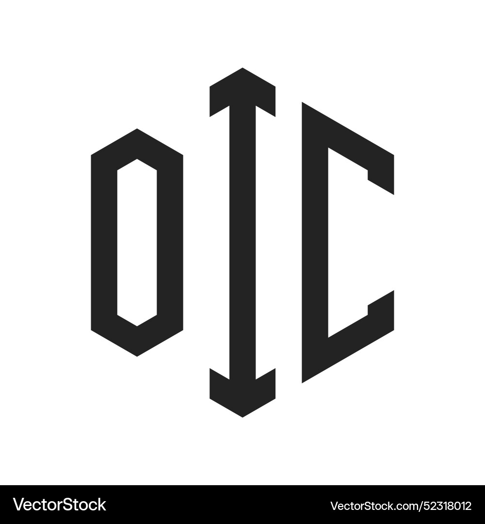 Oic logo design initial letter monogram Royalty Free Vector