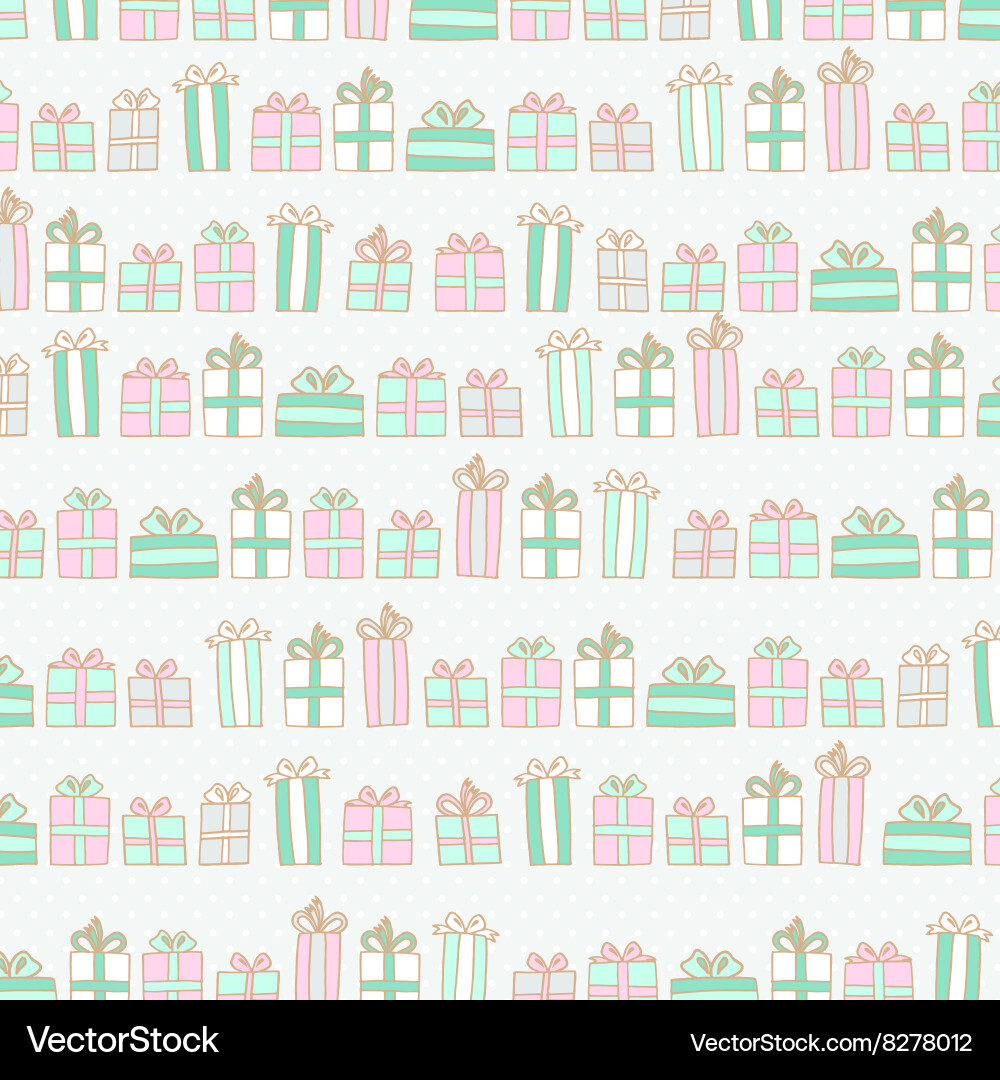 Pattern with boxes gifts Royalty Free Vector Image
