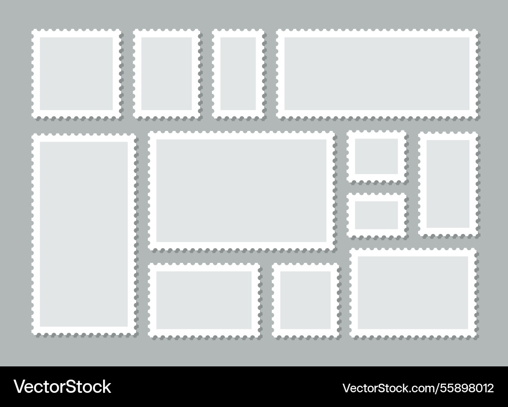Post stamps postal rectangular templates Vector Image