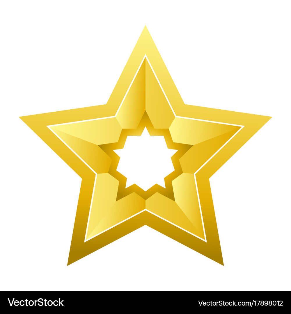 Shiny bright five-pointed star flat Royalty Free Vector