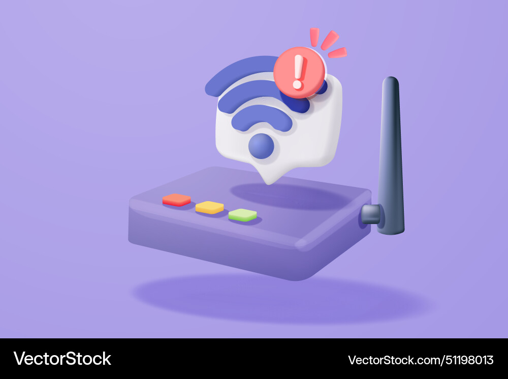3d wireless connect and sharing network Royalty Free Vector