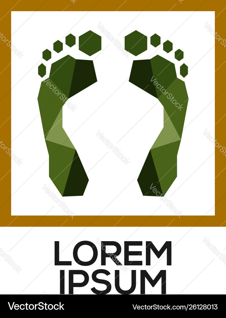 Abstract geometry foot print jungle logo sign Vector Image