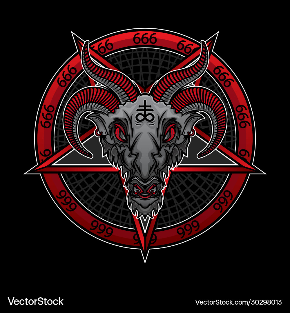 Baphomet demon 666 Royalty Free Vector Image - VectorStock