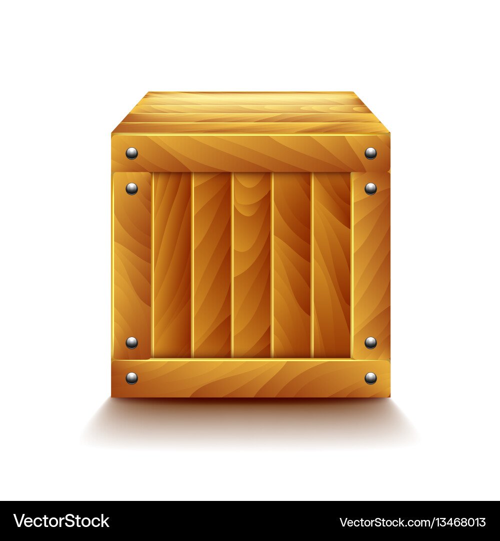 Crate isolated on white Royalty Free Vector Image