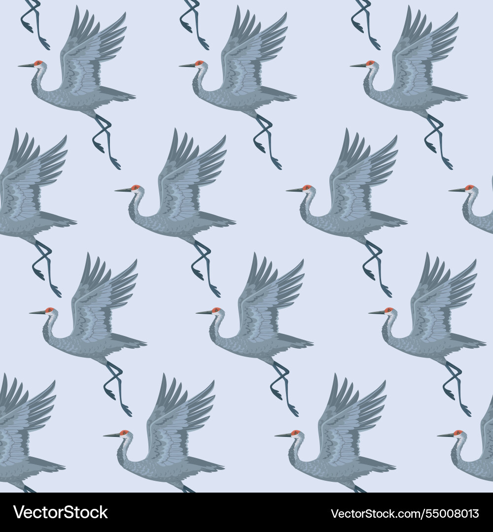 Elegant Crane Pattern Royalty Free Vector Image