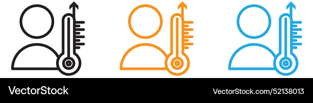 Fever high temperature logo set collection Vector Image