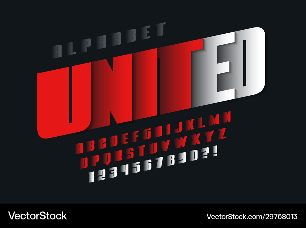 Futuristic alphabet design typeface letters Vector Image