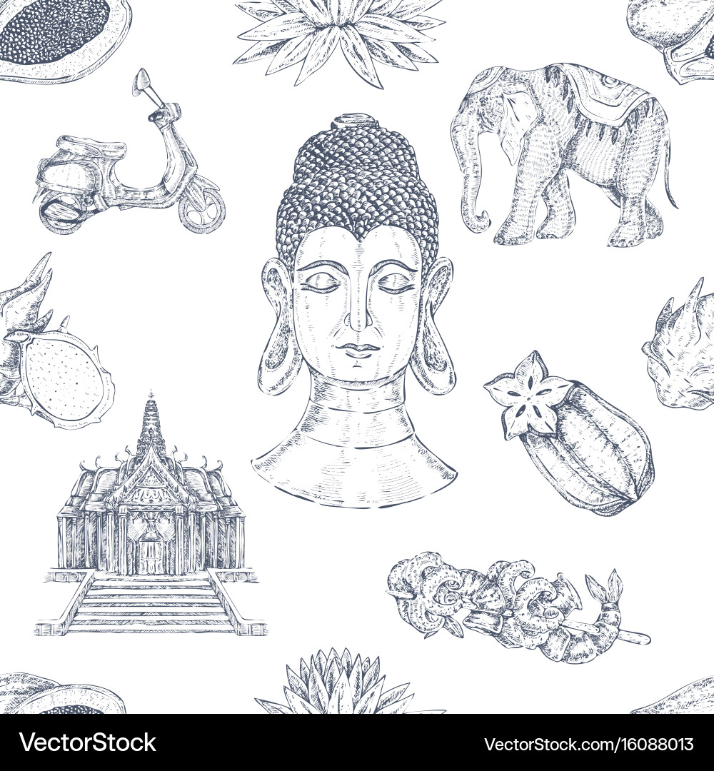 Hand drawn thai pattern Royalty Free Vector Image Hand drawn thai pattern Royalty Free Vector Image