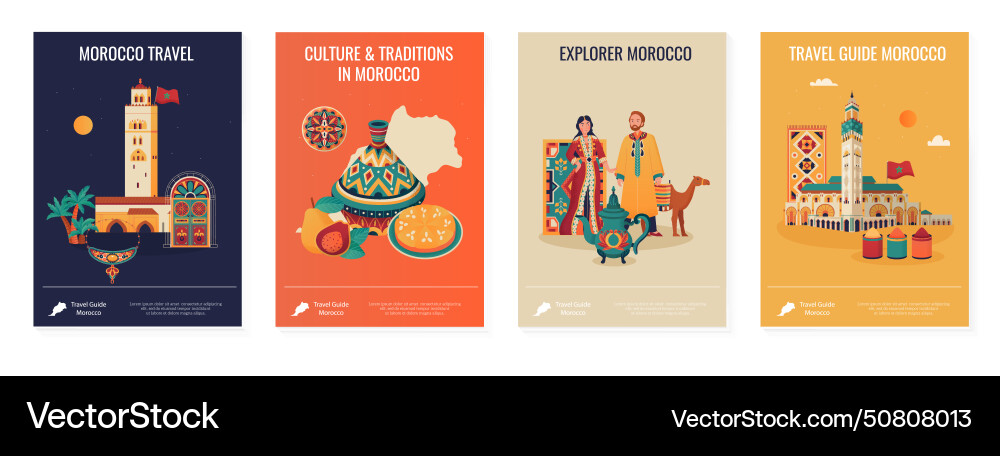 Morocco poster set Royalty Free Vector Image - VectorStock