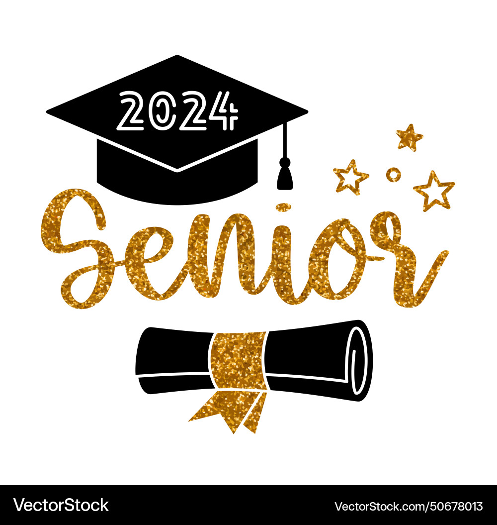 Senior class of 2024 graduation congratulations Vector Image