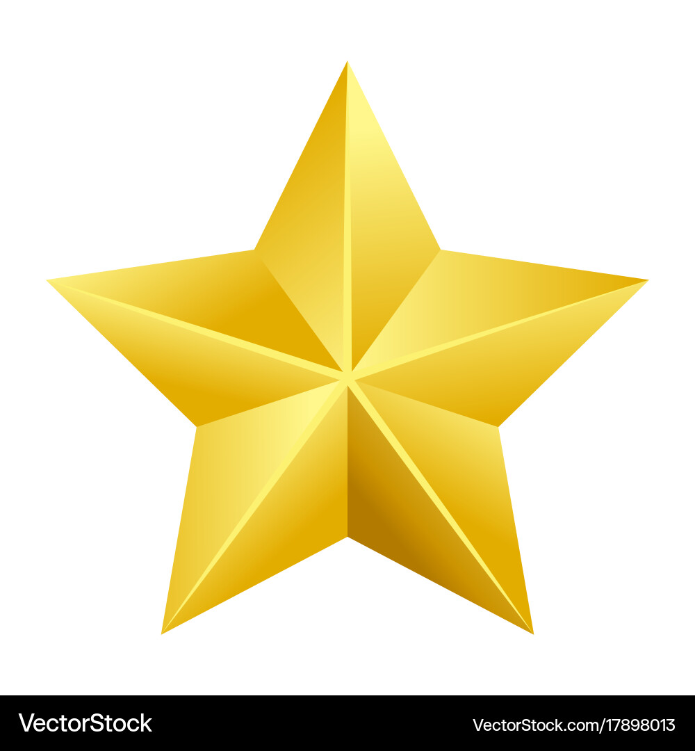 Shiny bright five-pointed star flat Royalty Free Vector