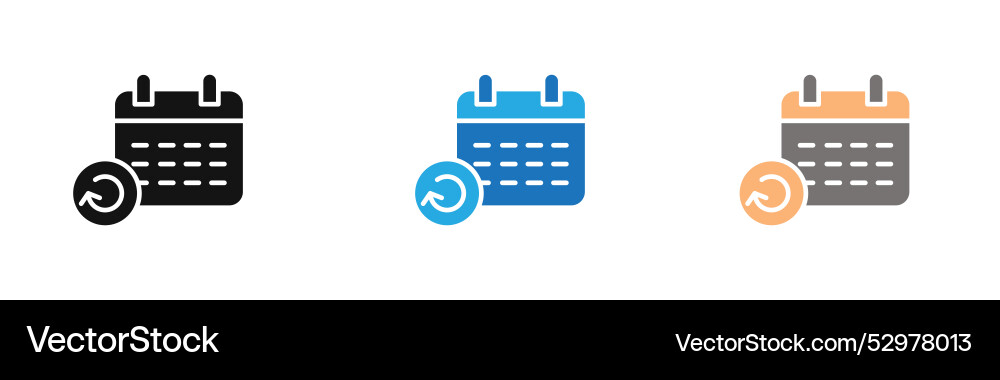 Update calendar icon line art logo set Royalty Free Vector