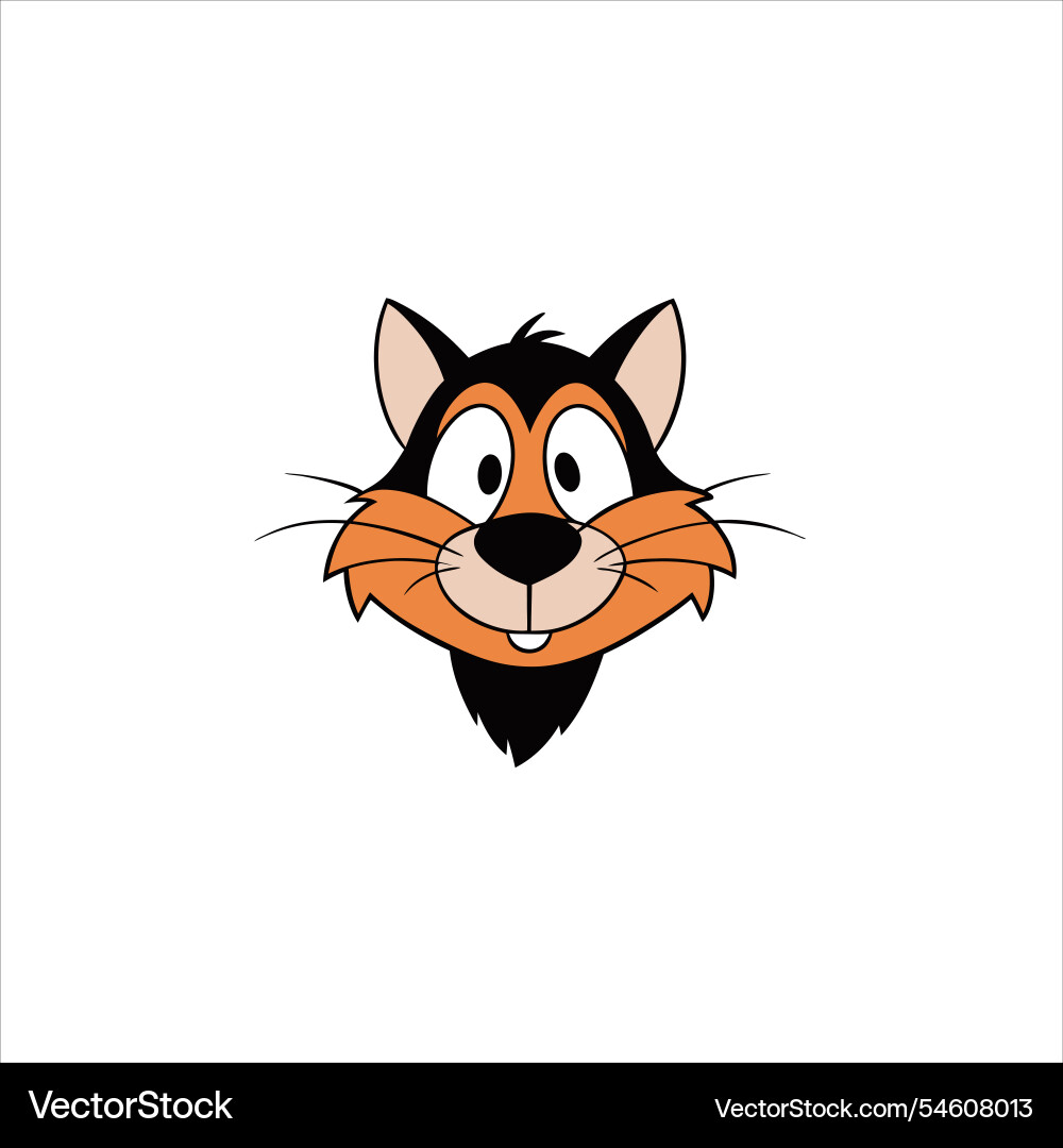 Wise whiskers head cartoon for creative art Vector Image