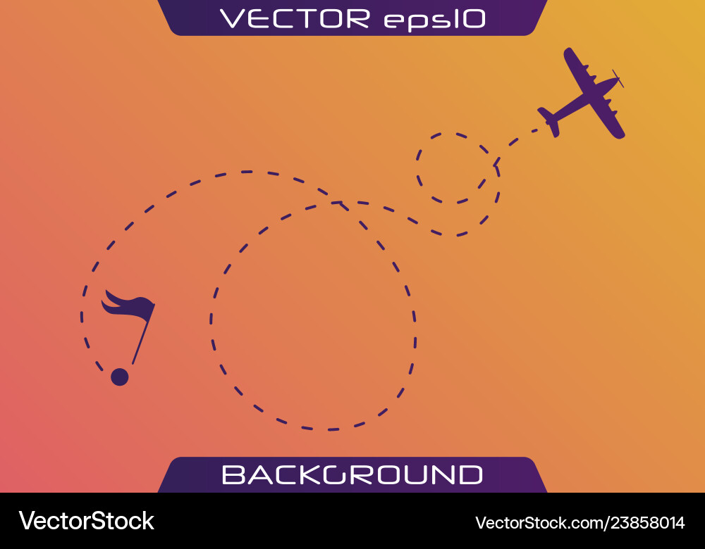 Airplane is in a dotted line Royalty Free Vector Image