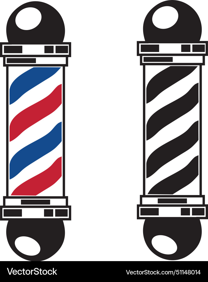 Barber poles Royalty Free Vector Image - VectorStock