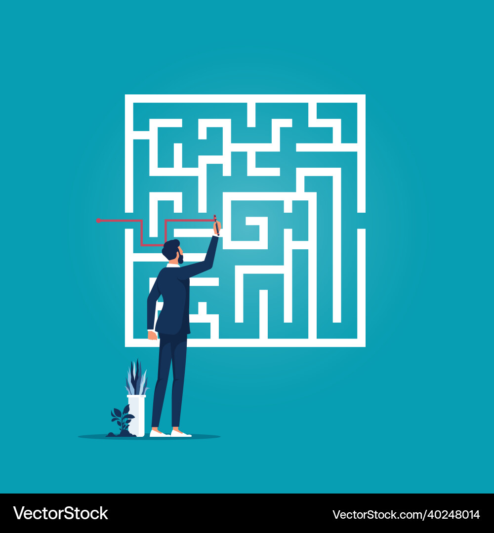 Business solution concept Royalty Free Vector Image