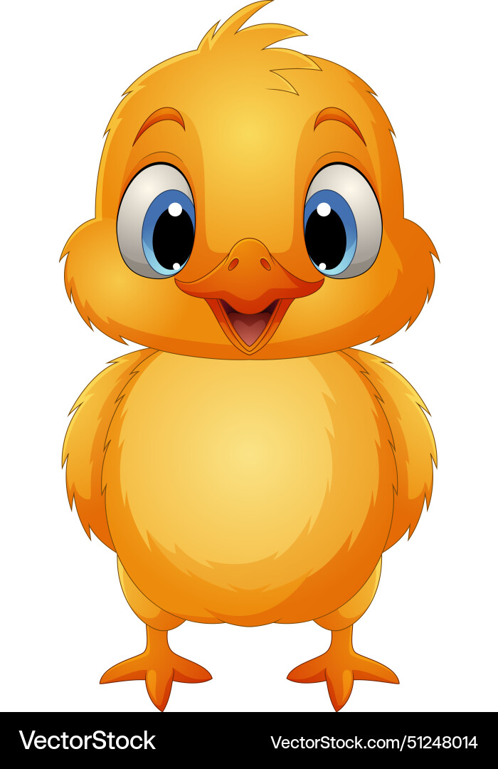Cartoon funny little chick isolated Royalty Free Vector