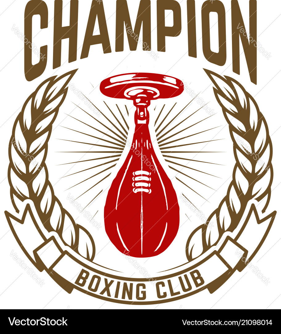 Champion Box Club Emblem Vorlage Lizenzfreies Vektorbild