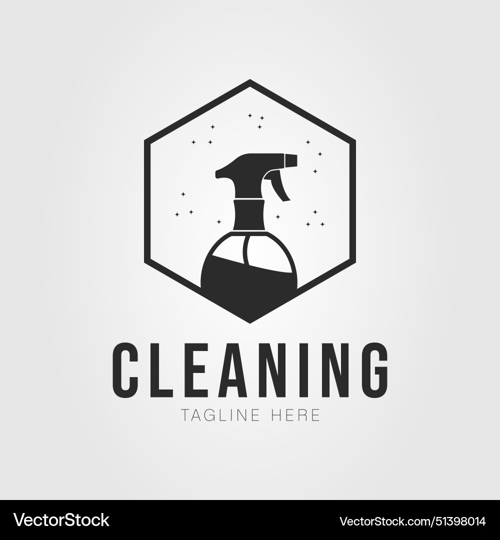 Cleaning spray for window glass logo design Vector Image