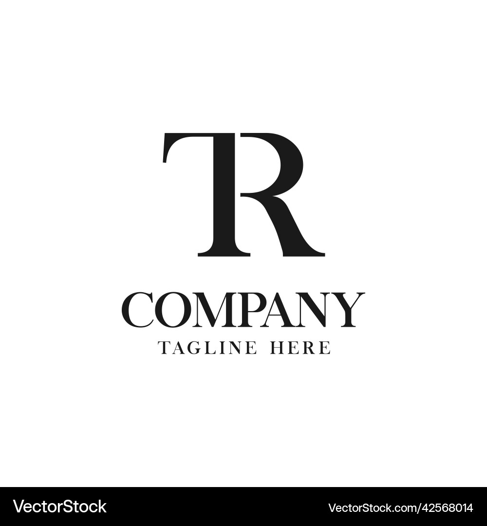 Creative monogram tr logo design template Vector Image